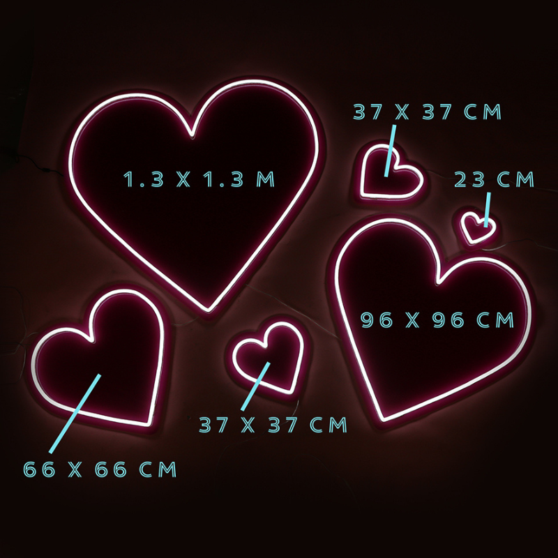 Pink Heart Neon Signs Set Hire Melbourne | Feel Good Events