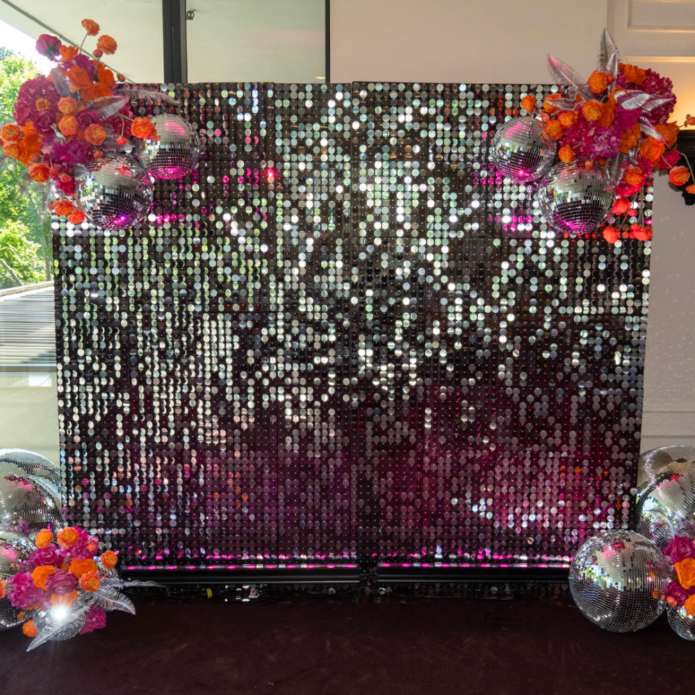 Silver Sequin Wall Hire Melbourne | Feel Good Events